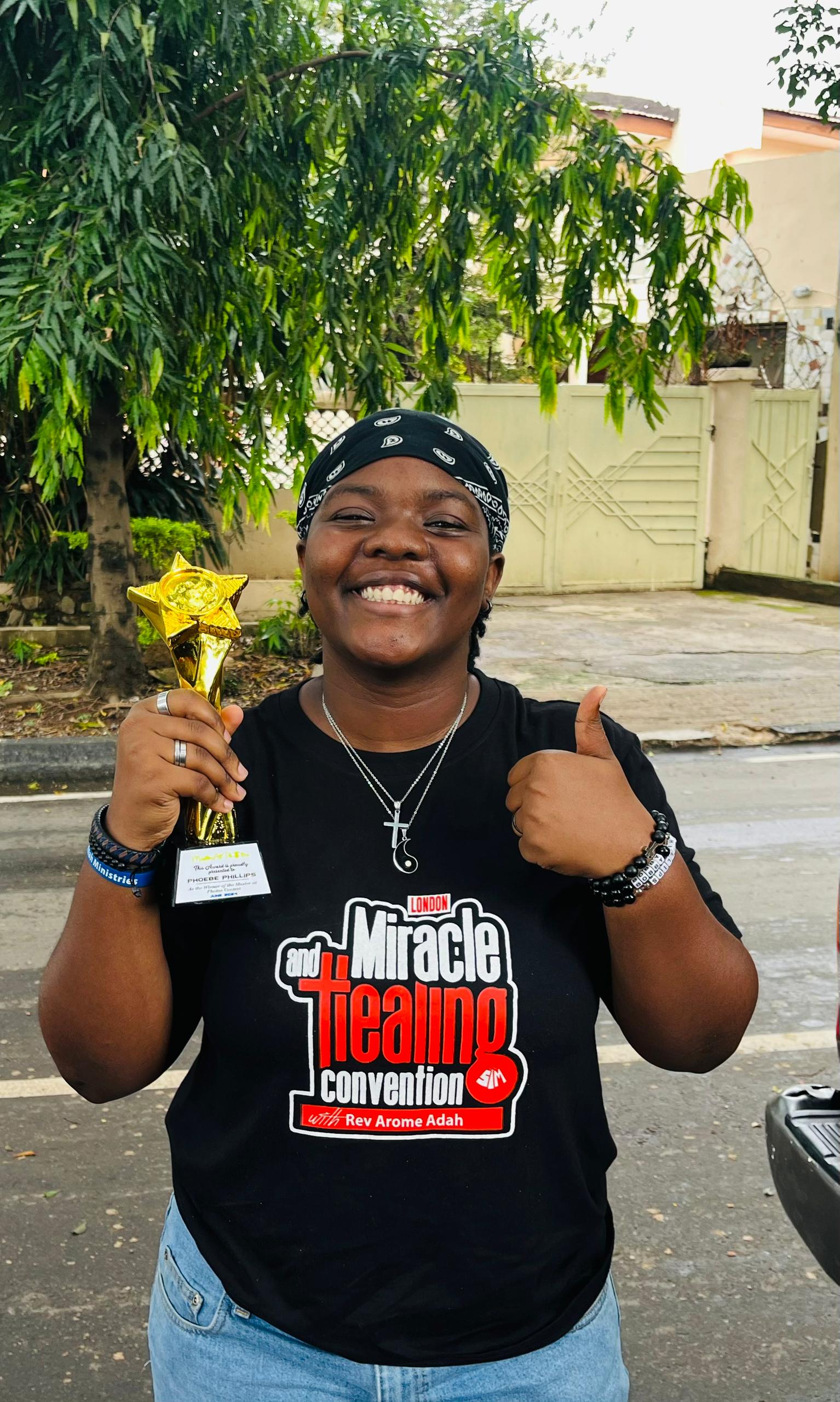 Here is the award plaque we sent Phoebe Phillips